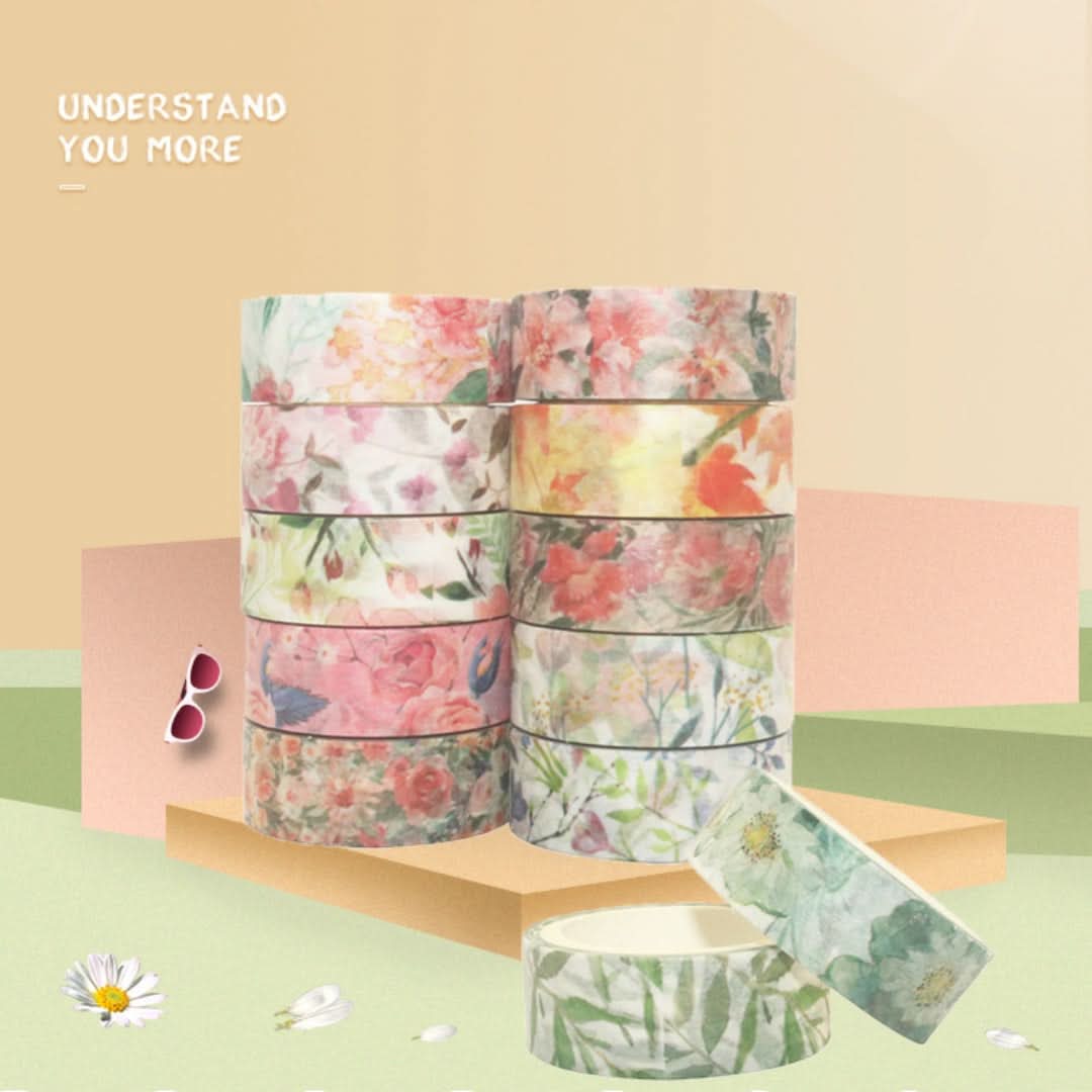 Flower Series Stickers Shredded Paper Tape – Everyday Cozy